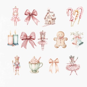 Coquette Christmas Clipart Set, Pink Christmas PNG, Christmas ...