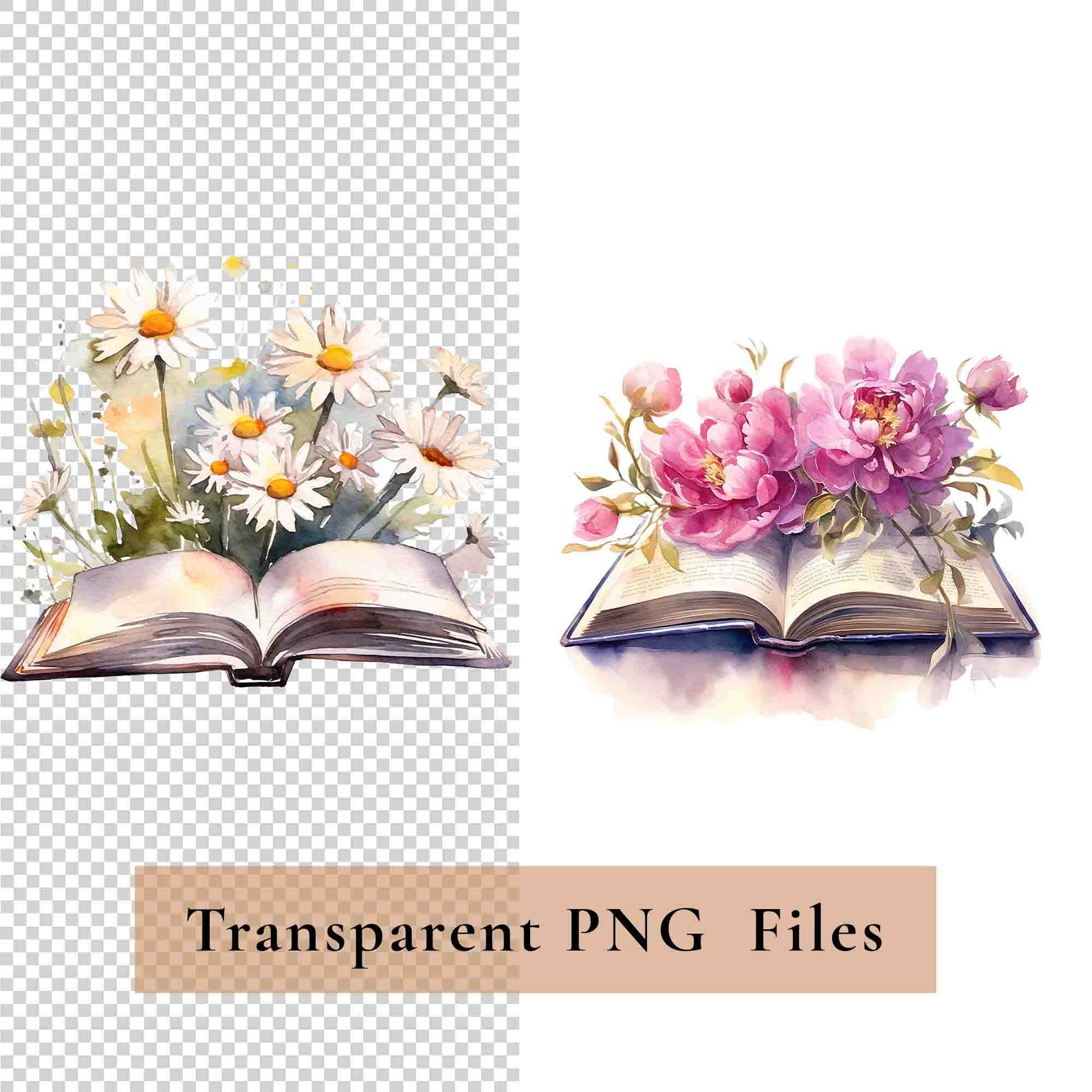 Open Book Clipart, Graduation Clipart, Reading Png Files, Watercolor ...