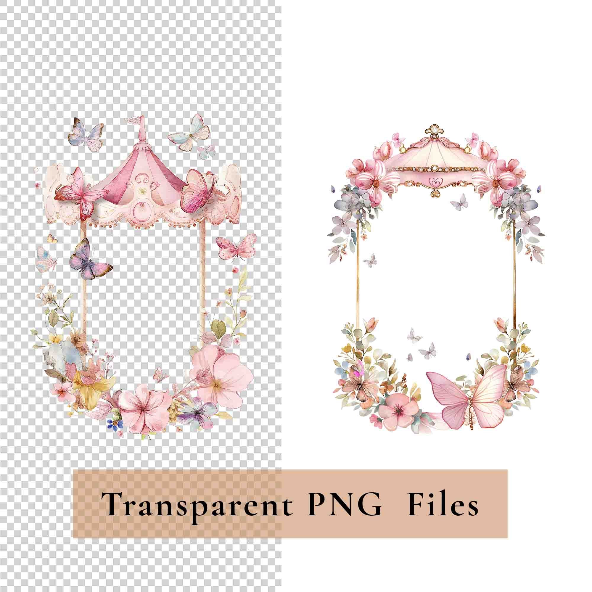 Watercolor Fairy Clipart, Princess Frames for Baby Shower, Floral Frame ...