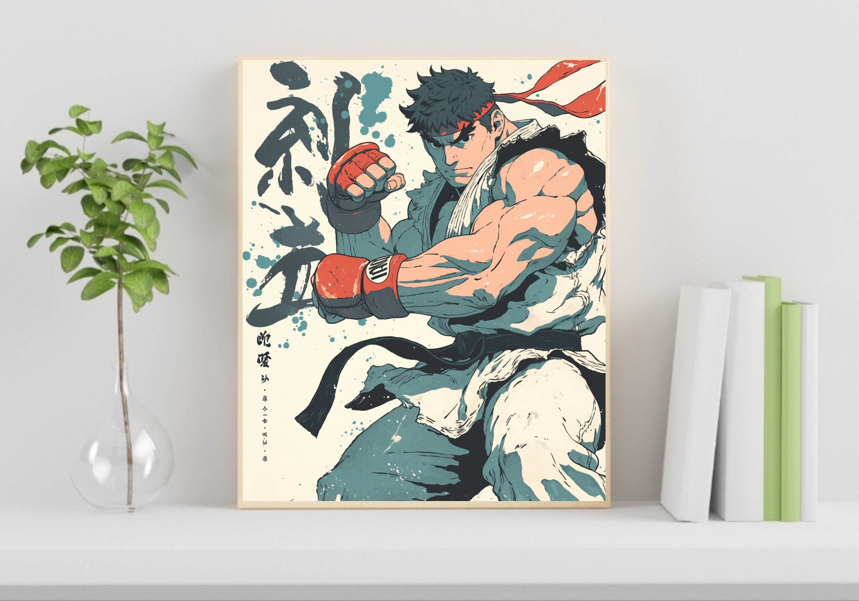 Ryu, Street Fighter, Anime Poster, Printable Wall Art, Digital ...