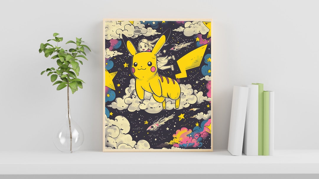 Pikachu Dream, Pokemon, Anime Poster, Printable Wall Art, Bedroom Wall ...