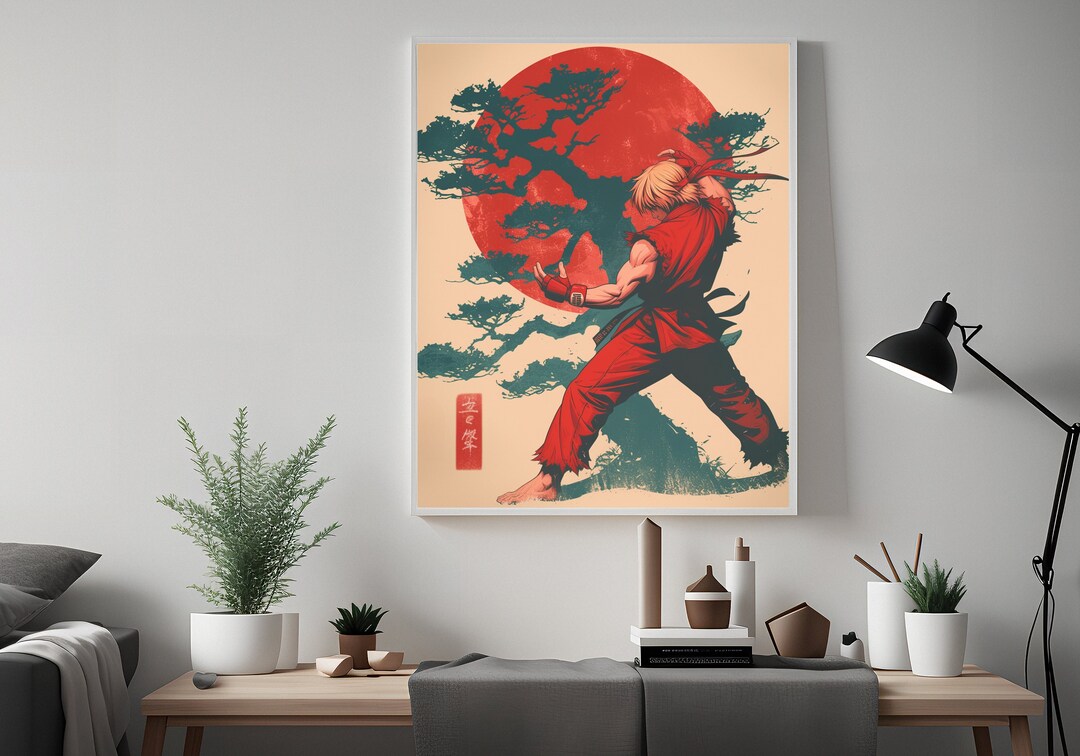 Ken, Street Fighter, Anime Poster, Printable Wall Art, Digital ...