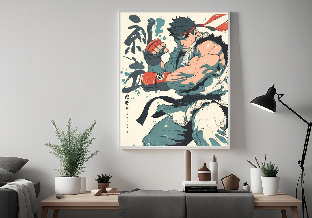 Ryu, Street Fighter, Anime Poster, Printable Wall Art, Digital ...