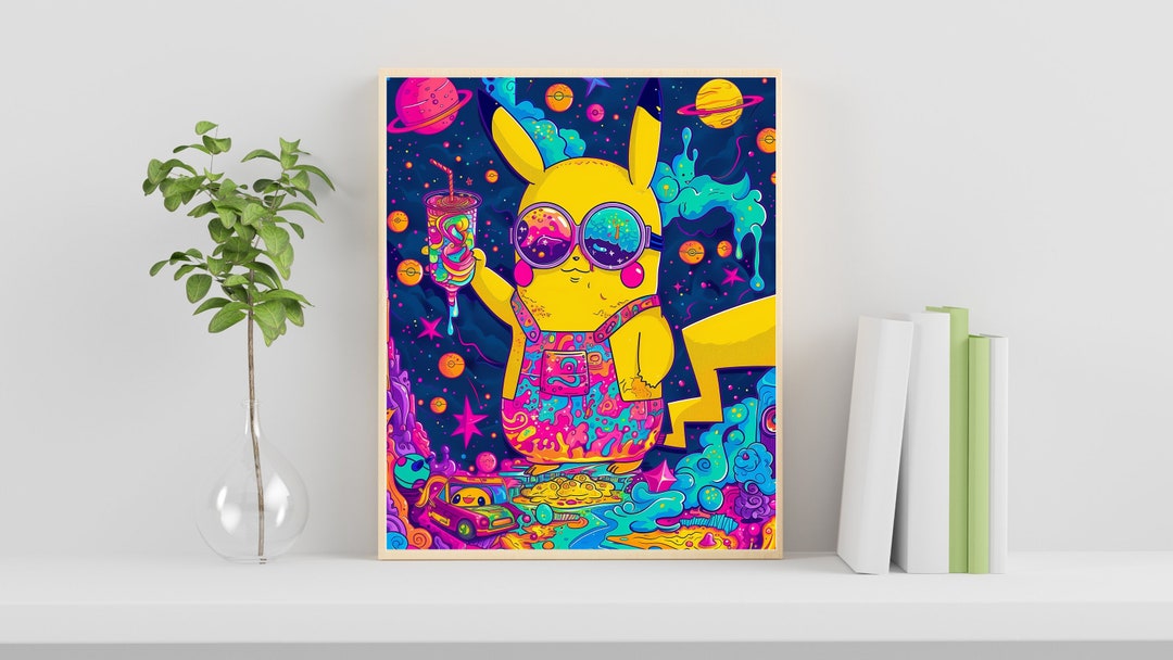 Pikachu Poster, Pokémon, Anime Poster, Printable Wall Art, Bedroom Wall ...