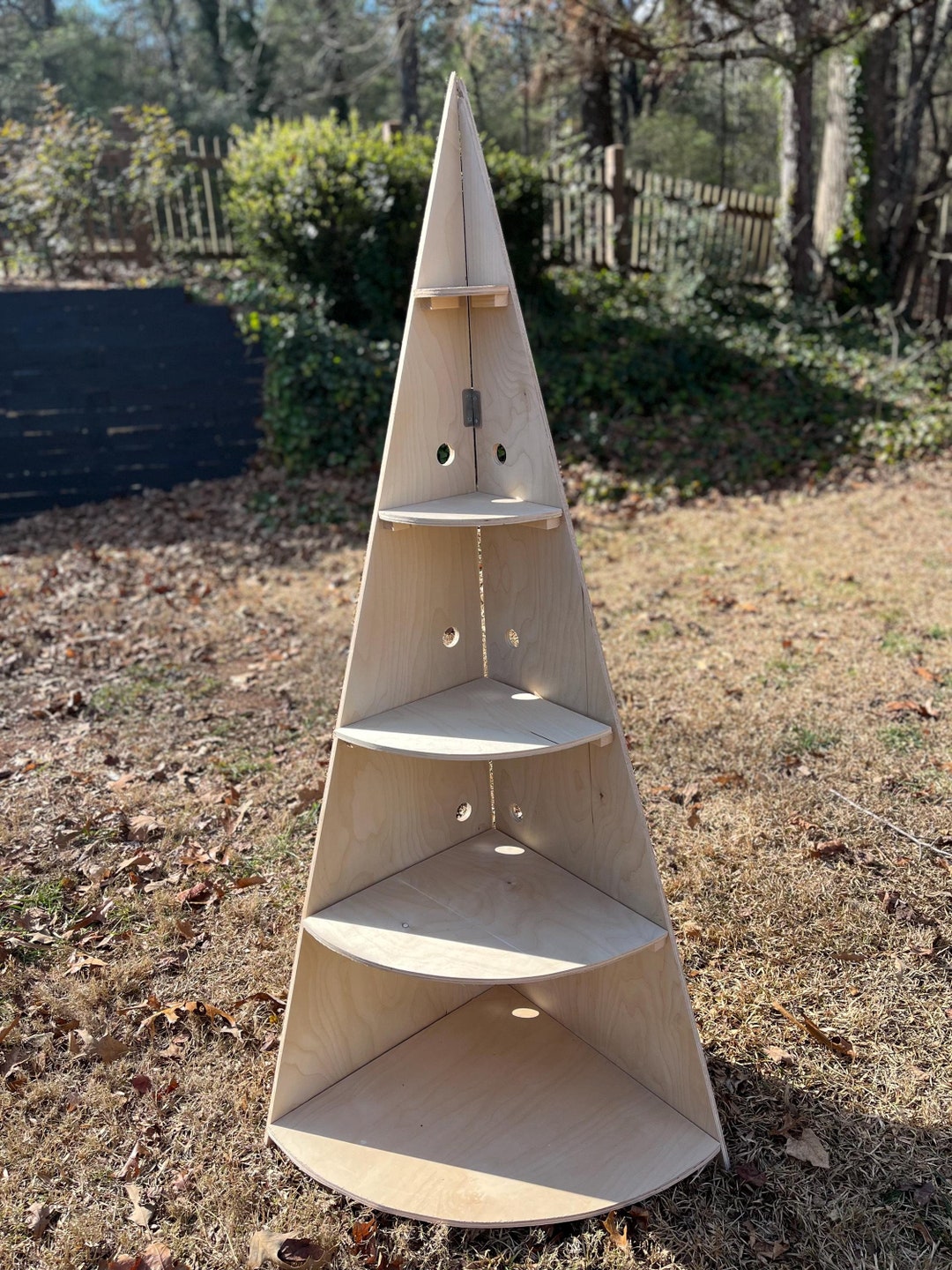 6' Tall Wooden Corner Display : Folds Flat and Has Removable Shelves ...