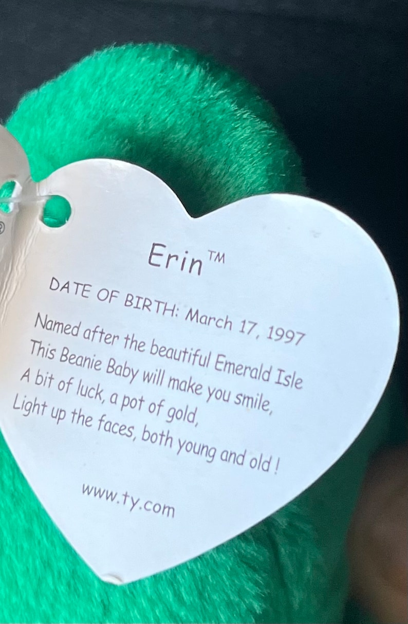 RARE With TAG ERRORS: Erin Beanie Baby - Etsy