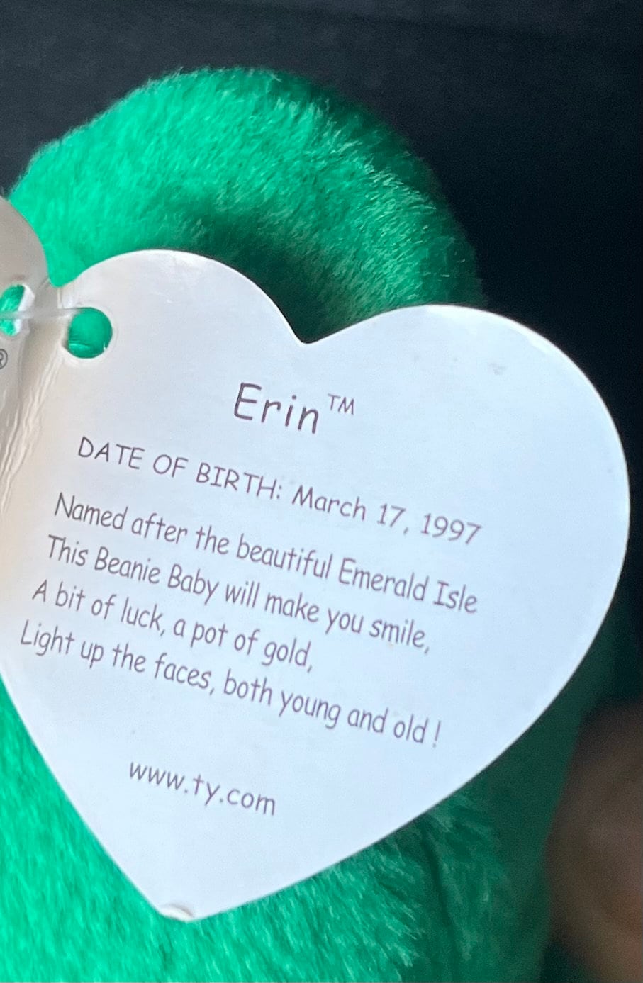 RARE With TAG ERRORS: Erin Beanie Baby - Etsy