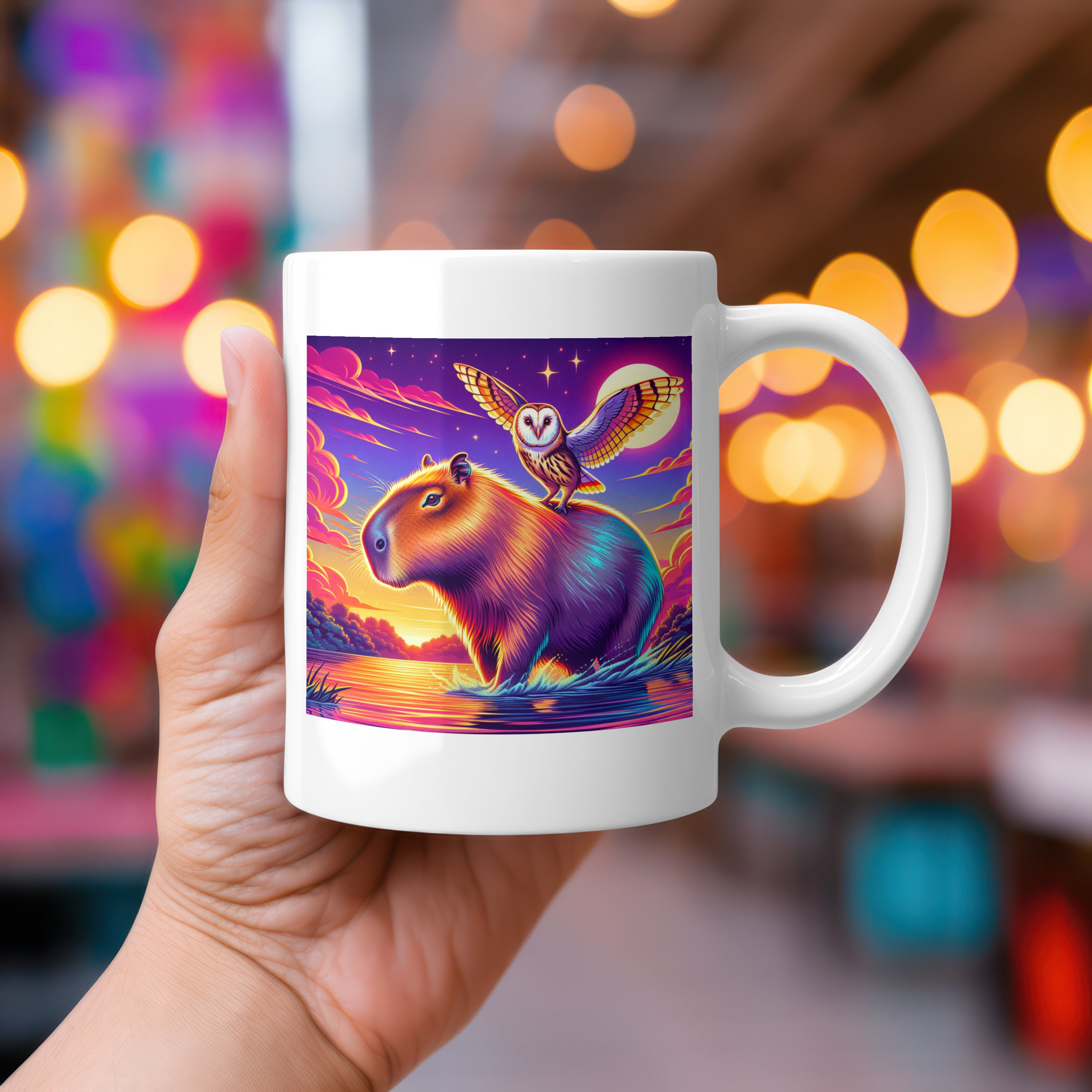 Capybara & Owl Clipart Evening, Watercolor Clipart, Cute Animal, Cute ...