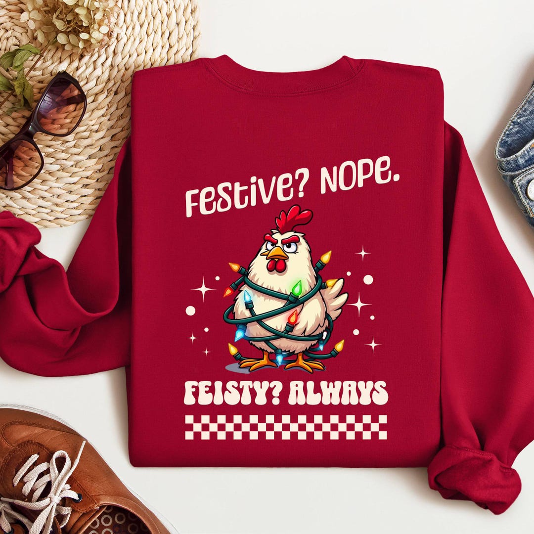 PNG Grumpy Chicken "festive? Nope." Funny Christmas / Christmas ...