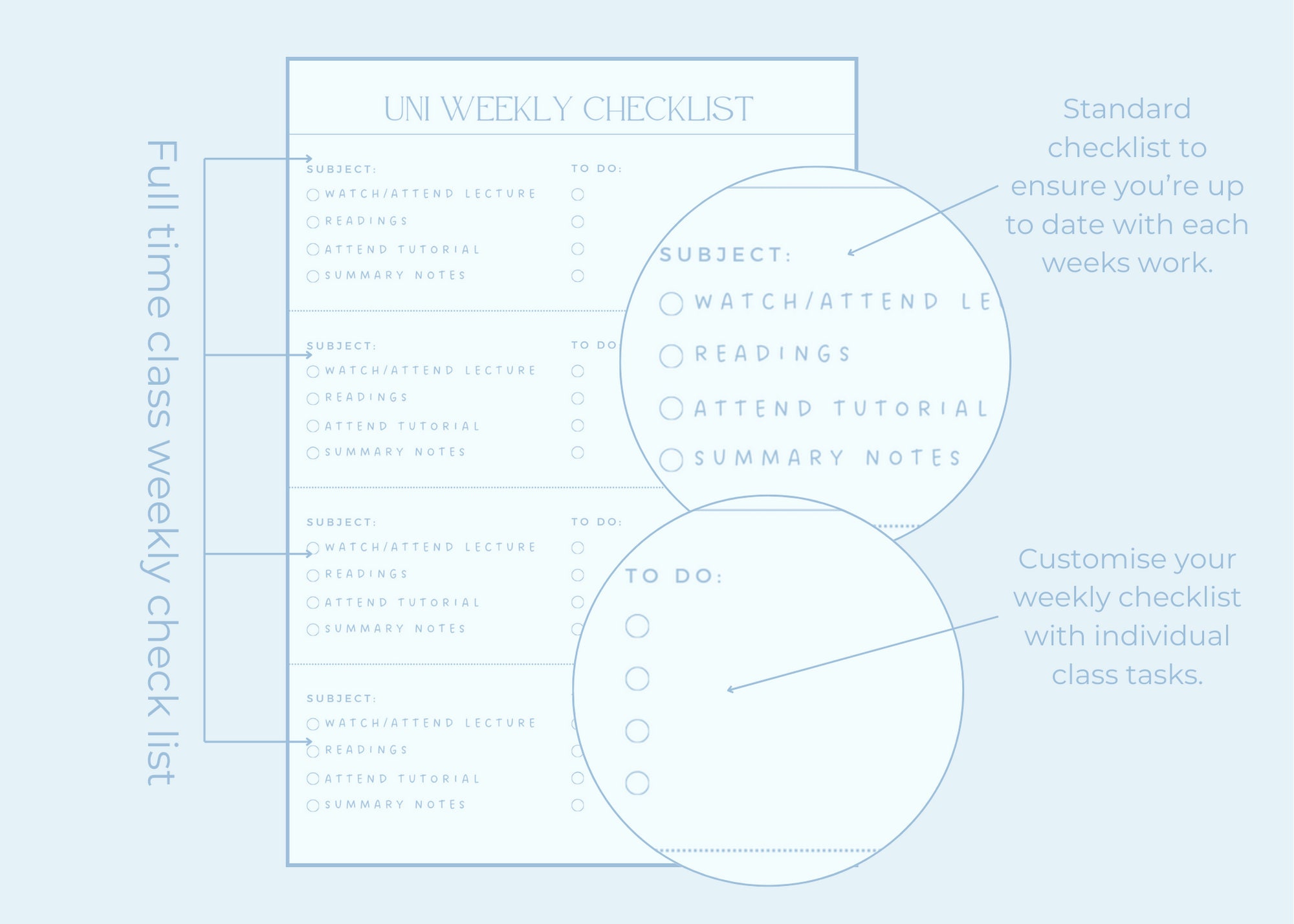 Uni Weekly Checklist Sea - Etsy
