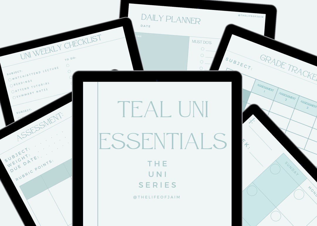 Uni Starter Pack - Teal Essentials - Print Off/ipad Use - Etsy