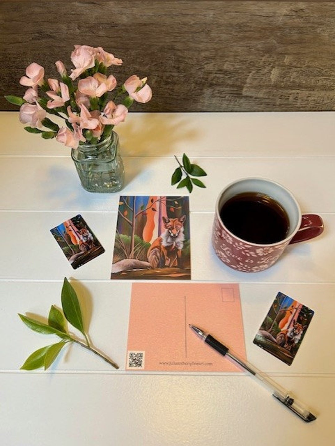 Miss Fox Postcard & Sticker Set. Fox Lovers, Animal Art, Woodland ...