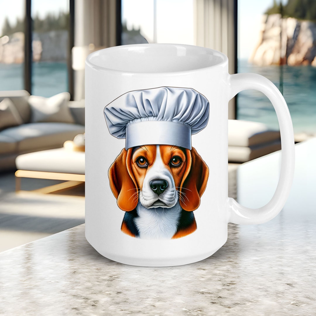 Beagle Mug, Beagle Wearing a Chef's Hat, Fun Gift for Dog Lover, Cute ...