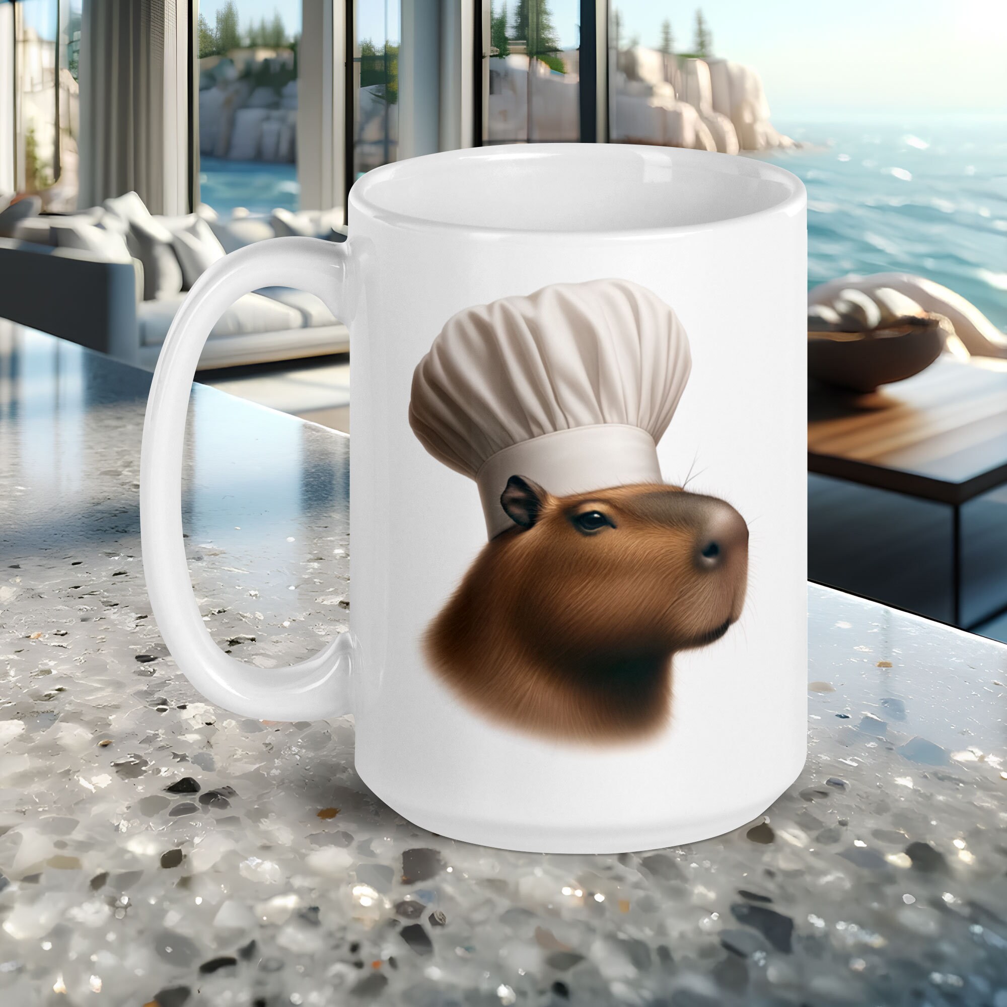 Capybara Mug, Capybara Wearing a Chef's Hat, Fun Gift for Capybara ...
