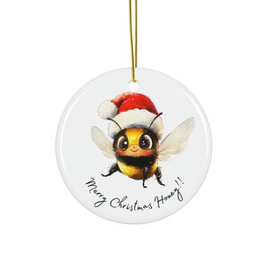 Ceramic Ornament, Christmas Bee Decor, Holiday Tree Trimming Gift ...