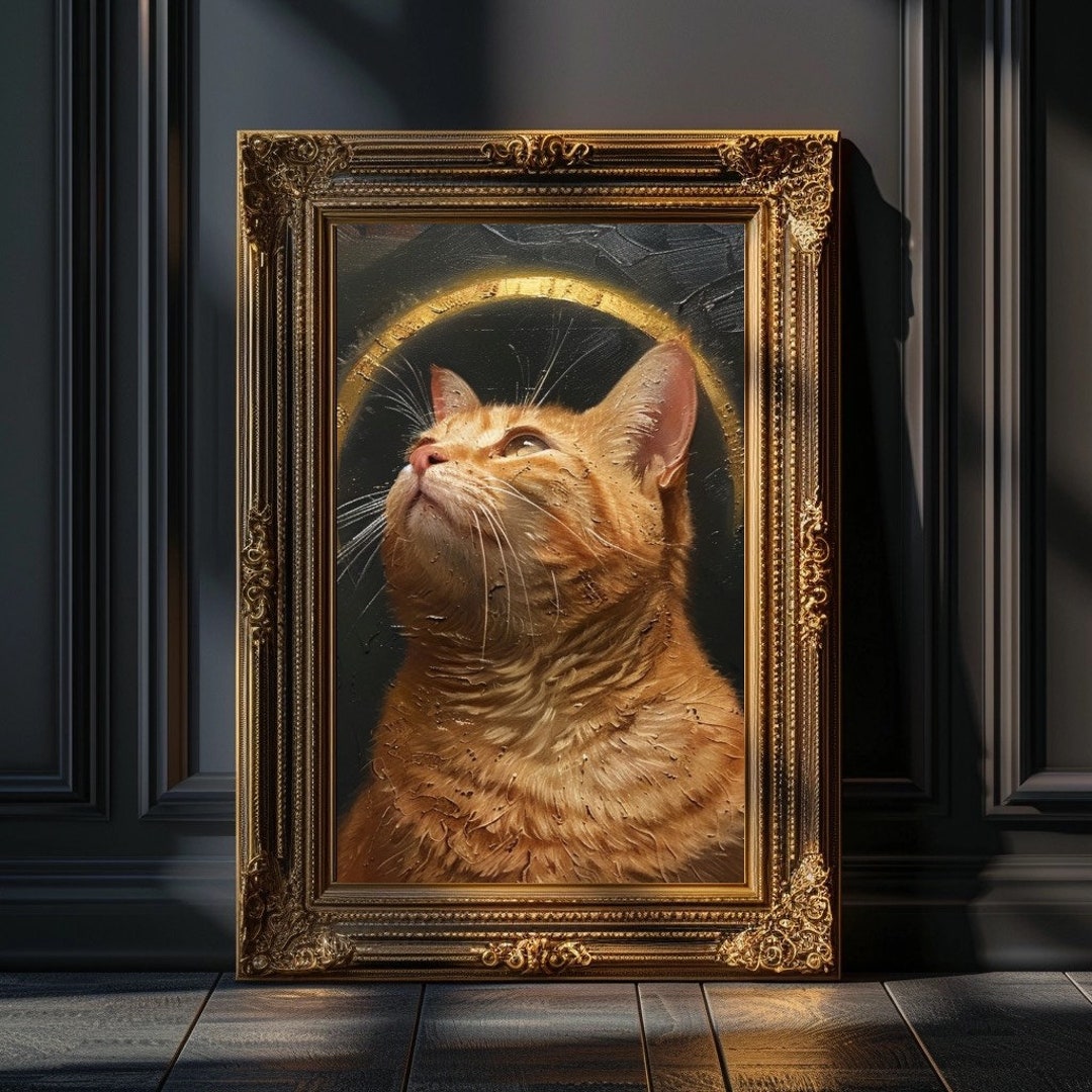 Digital Saint Amber the CAT ART PRINT Decor / Cat Downloadable Art ...