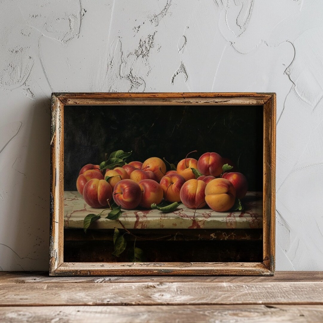Digital PEACHES ART PRINT Decor / Peaches Downloadable Art /dark ...