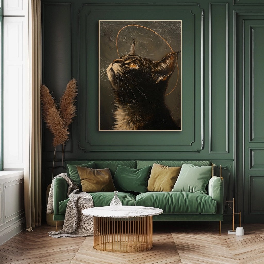 Digital Saint Cali the CAT ART PRINT Decor / Cat Downloadable Art /dark ...