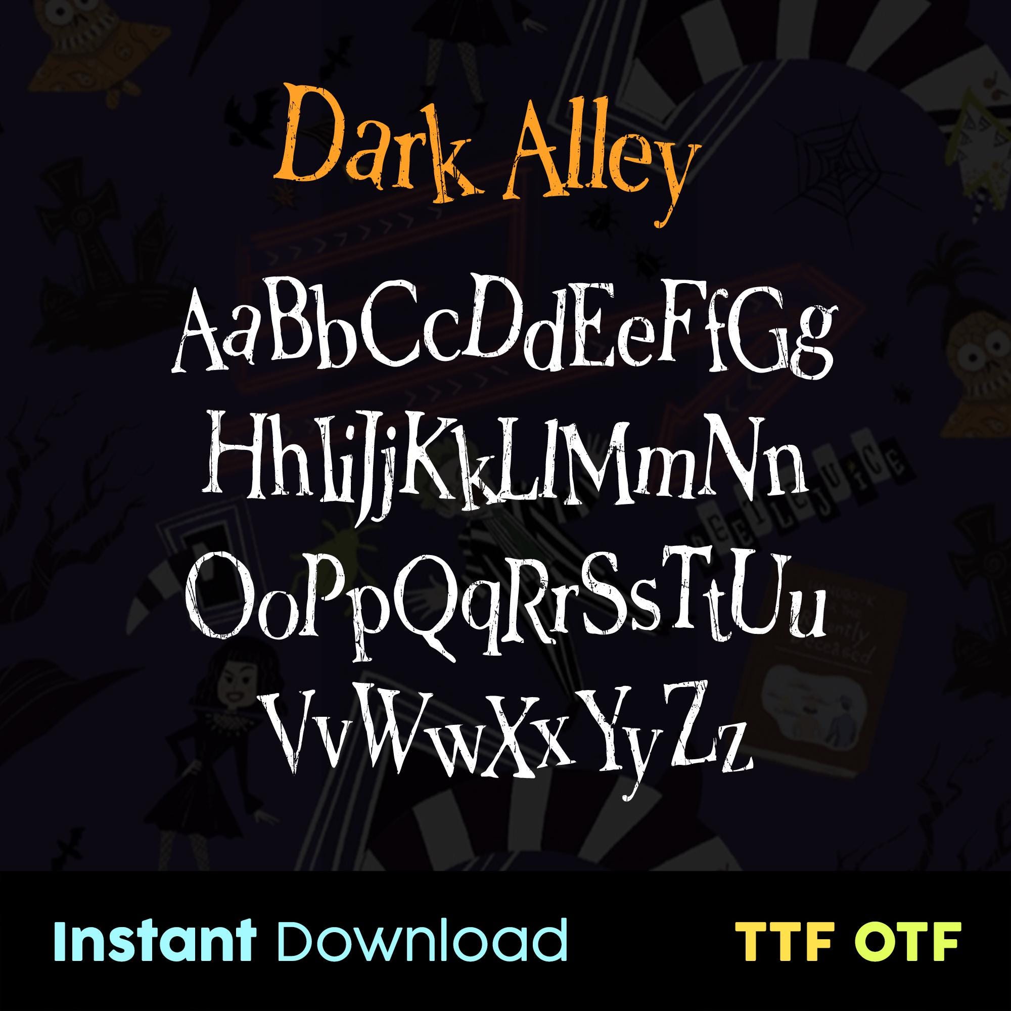 Beetle Juice Font - Dark Alley Pro TTF OTF - Etsy