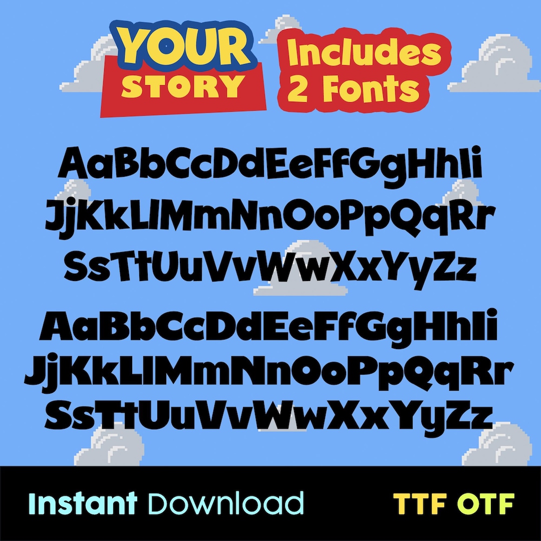 Toy Story Font - Willy Pro & Rumble Pro TTF OTF - Etsy