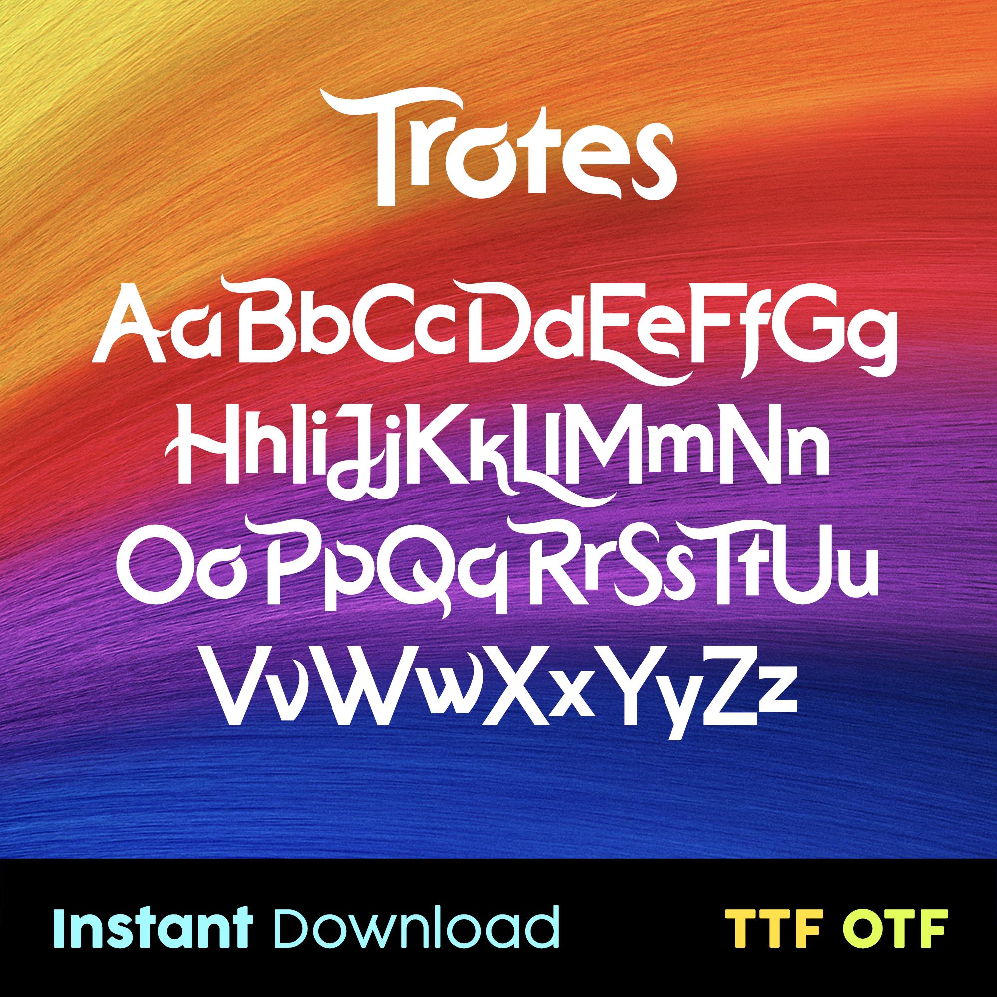 Trolls Font - Trotes Pro TTF OTF - Etsy