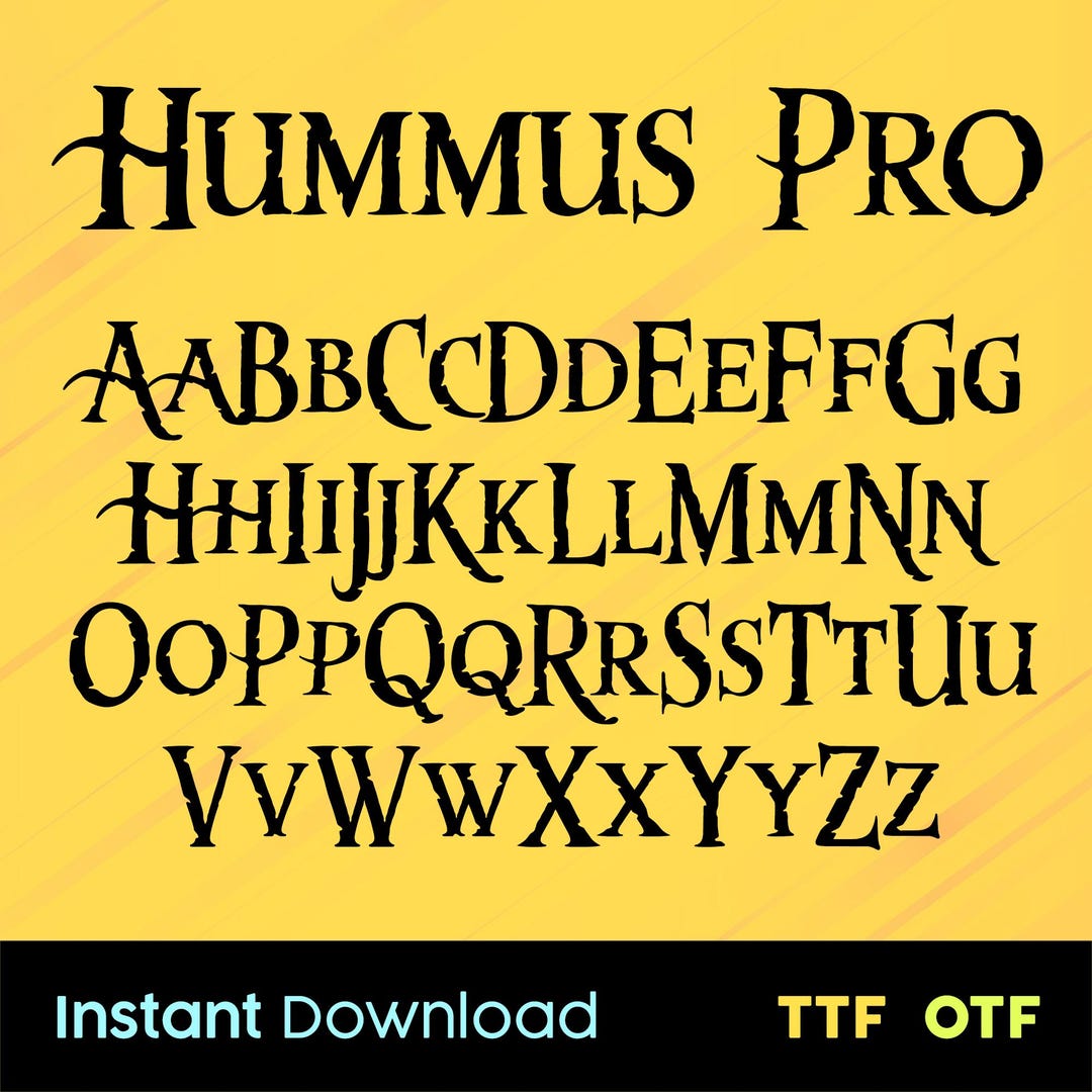 Hocus Pocus Font - Hummus Pro TTF OTF - Etsy