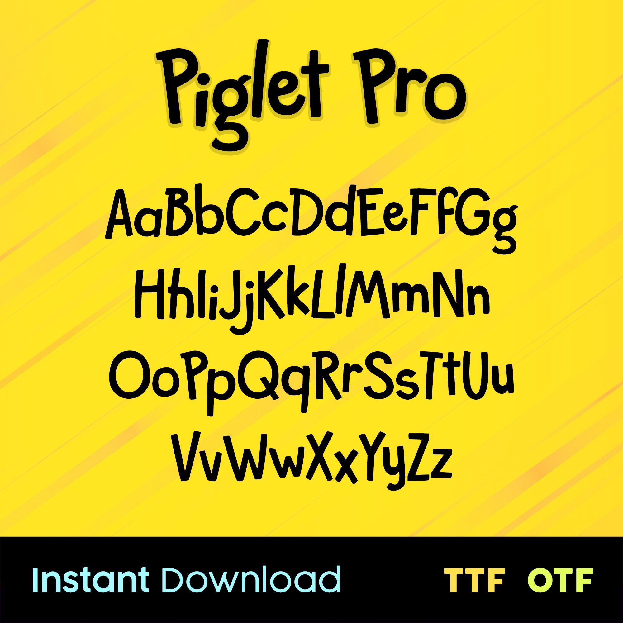 Winnie the Pooh Font - Piglet Pro TTF - Etsy