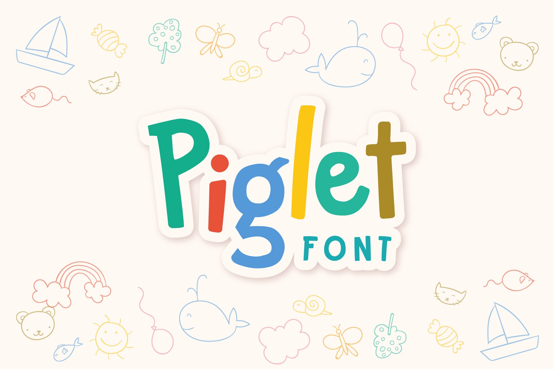 Winnie the Pooh Font Piglet Pro TTF - Etsy