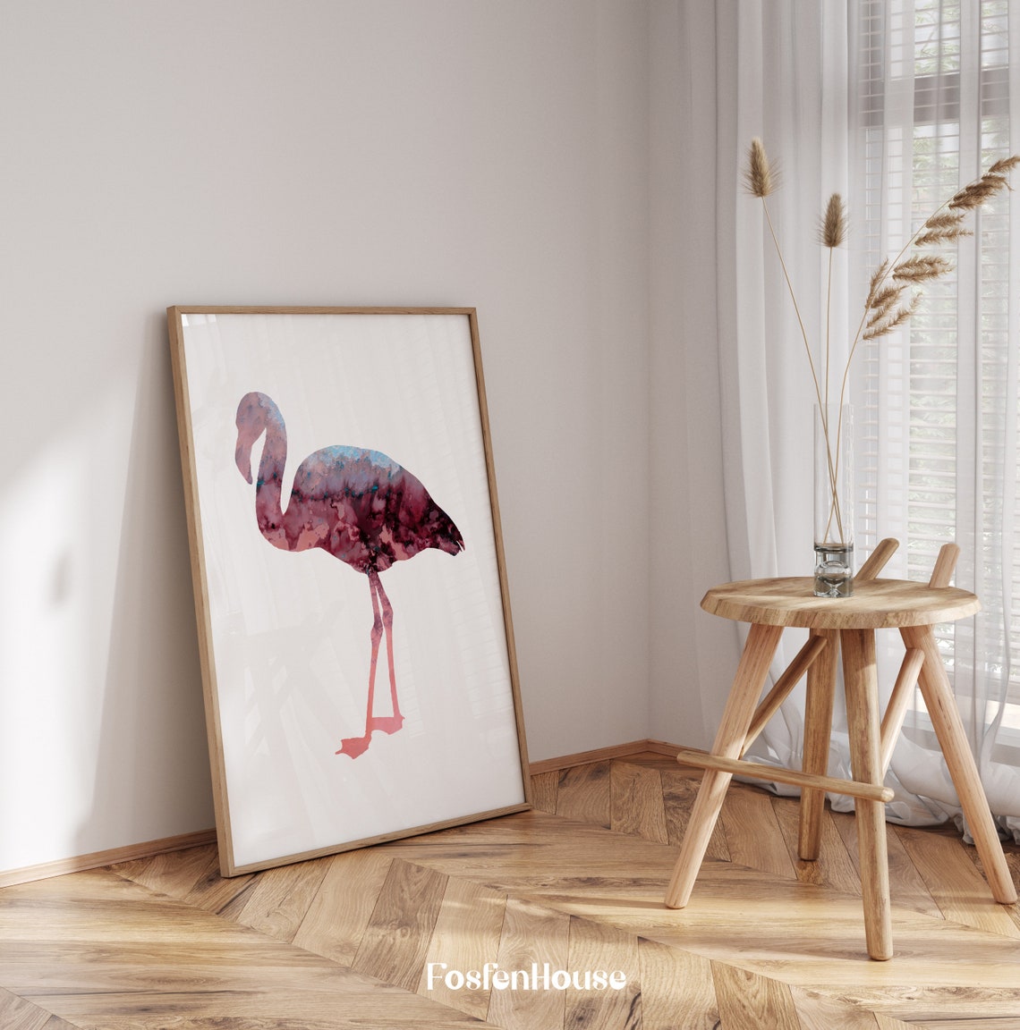 Watercolor Flamingo Printable, Abstract Flamingo Art, Tropical Flamingo ...