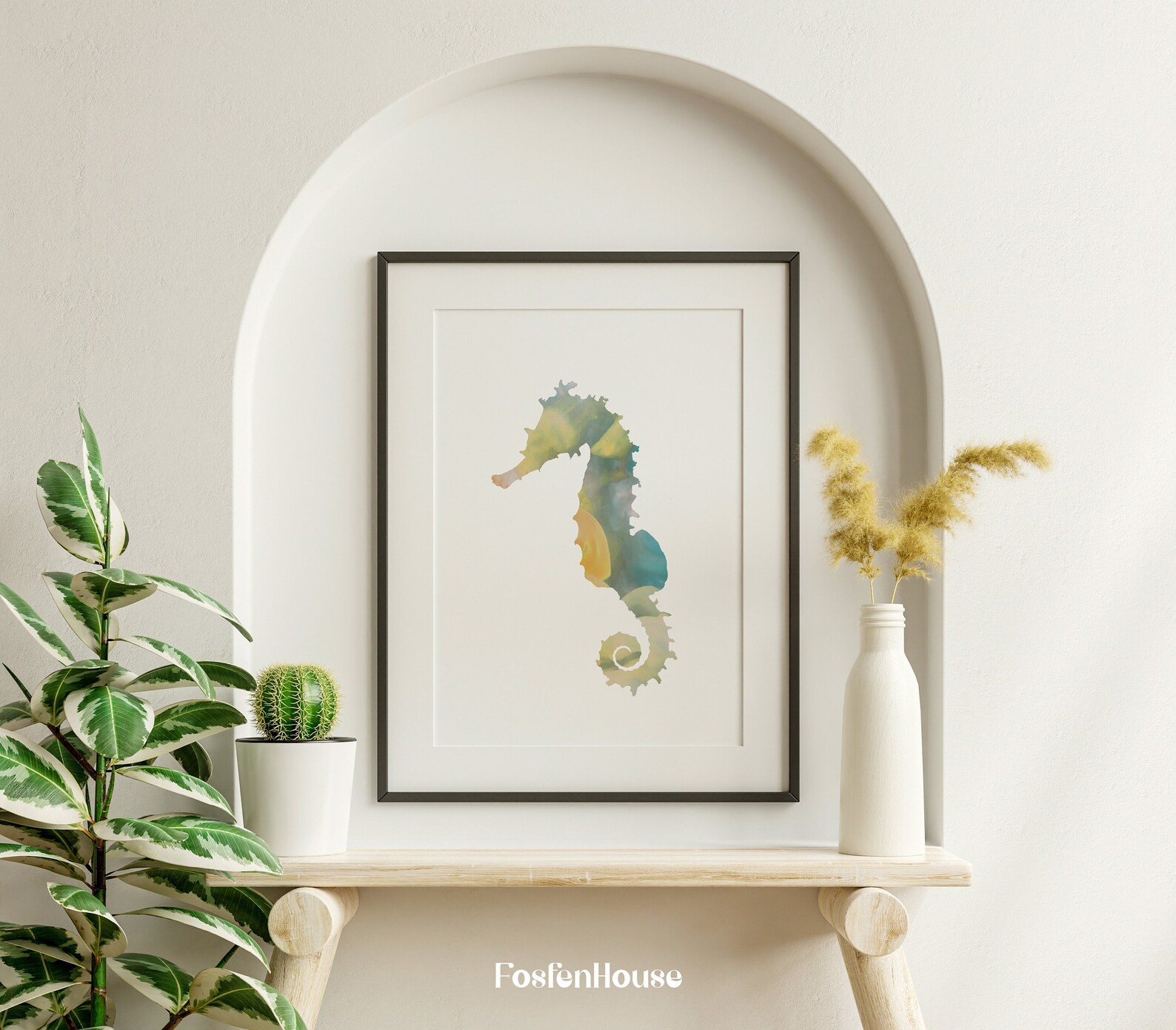 Watercolor Seahorse Printable, Abstract Seahorse Art, Ocean Seahorse ...