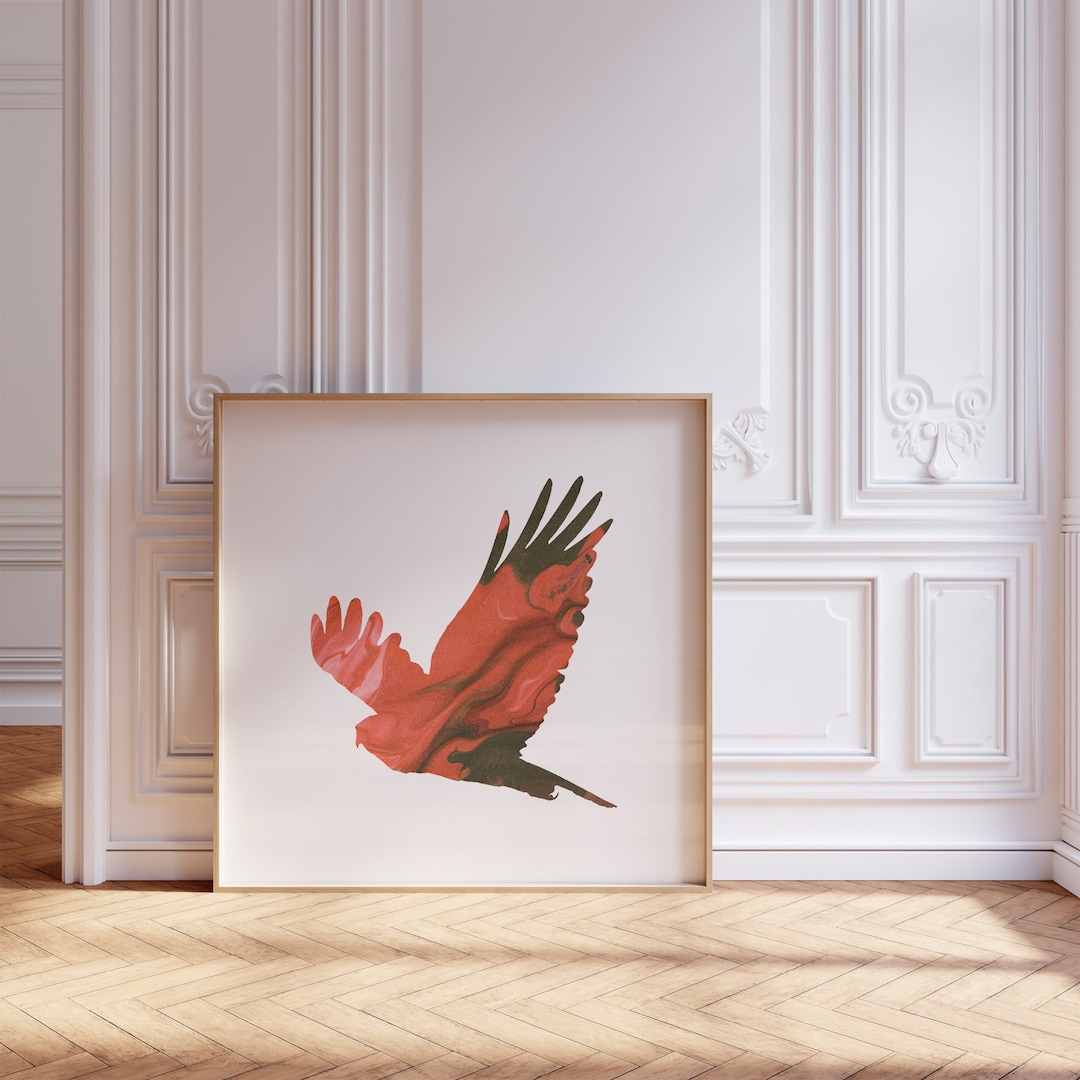 Hawk Flying Printable, Abstract Hawk Art, Fluid Art, Gifts for Birders ...