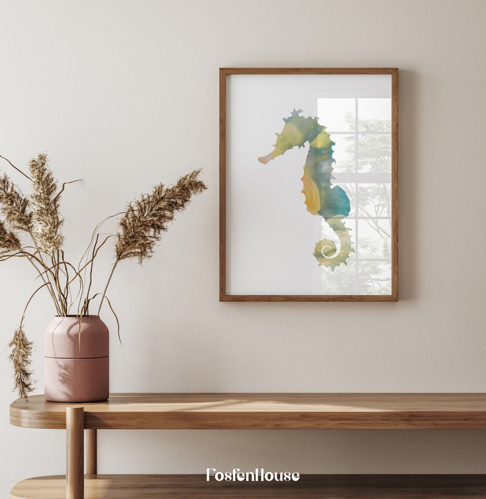 Watercolor Seahorse Printable, Abstract Seahorse Art, Ocean Seahorse ...