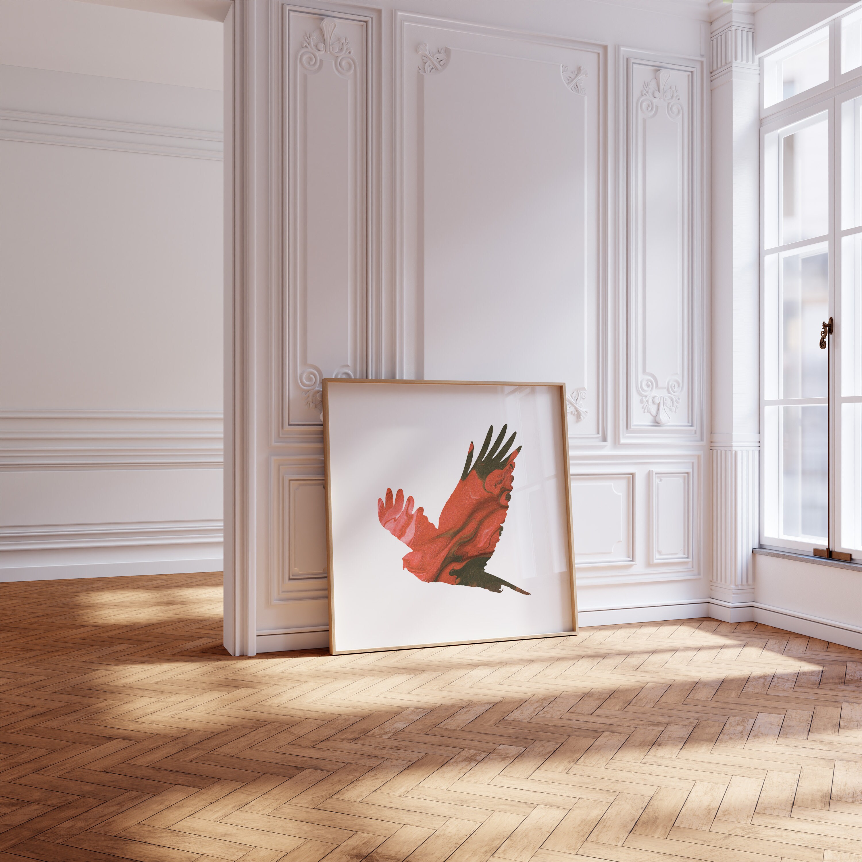 Hawk Flying Printable, Abstract Hawk Art, Fluid Art, Gifts for Birders ...