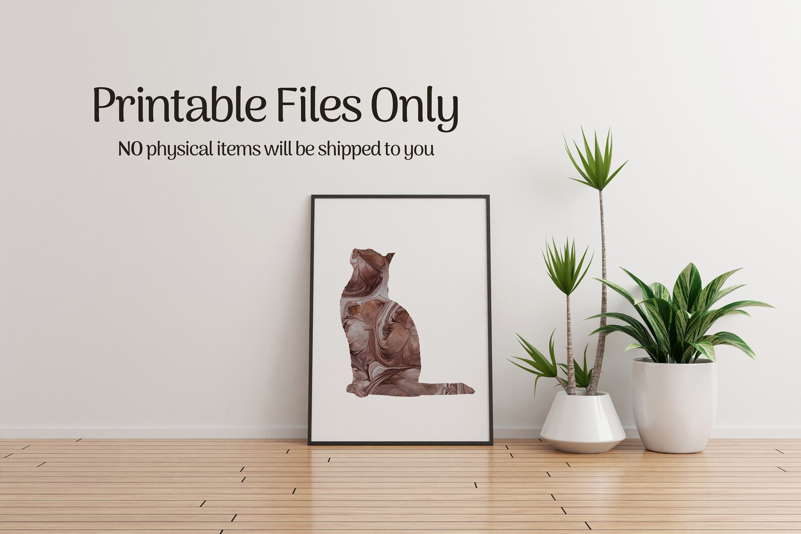 Watercolor Cat Art Print, Neutral Fluid Art (digital Download) - Etsy