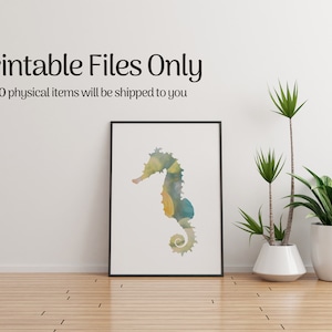 Abstract Watercolor Seahorse Print, Modern Ocean Art (digital Download ...