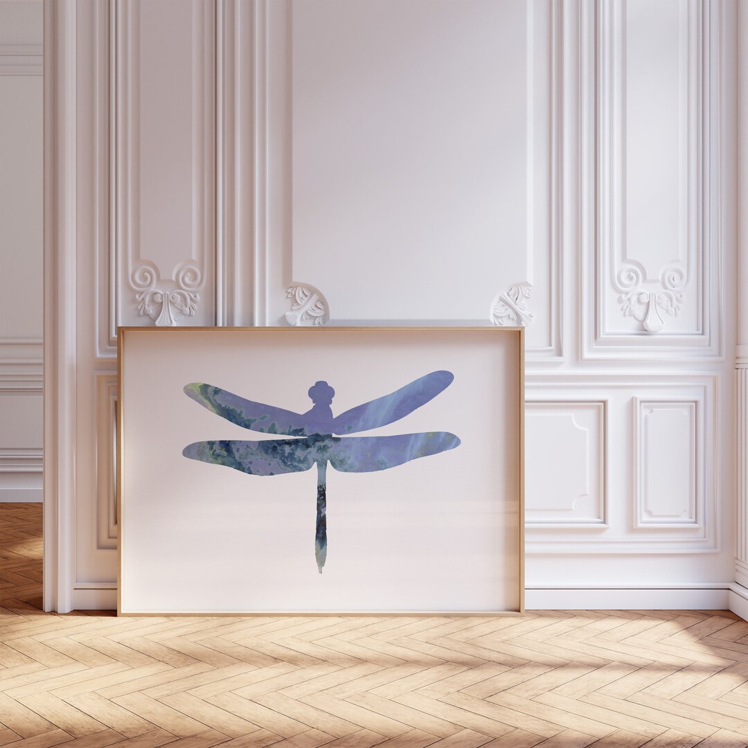 Dragonfly Printable, Abstract Insect Print, Bug Home Decor, Fluid Art ...