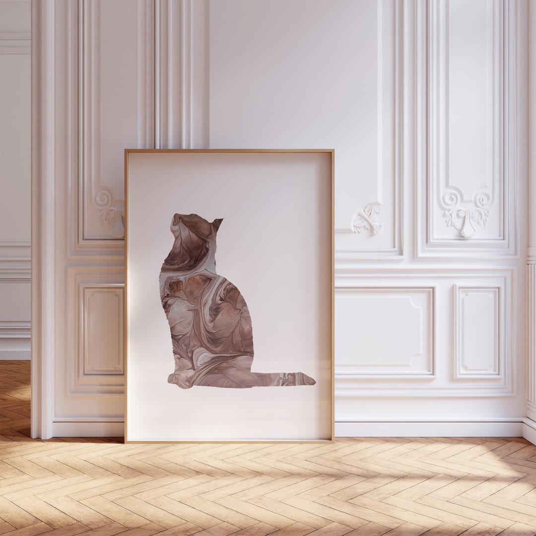 Cat Printable, Watercolor Wall Art, Fluid Art, Pet Cat Art Print ...