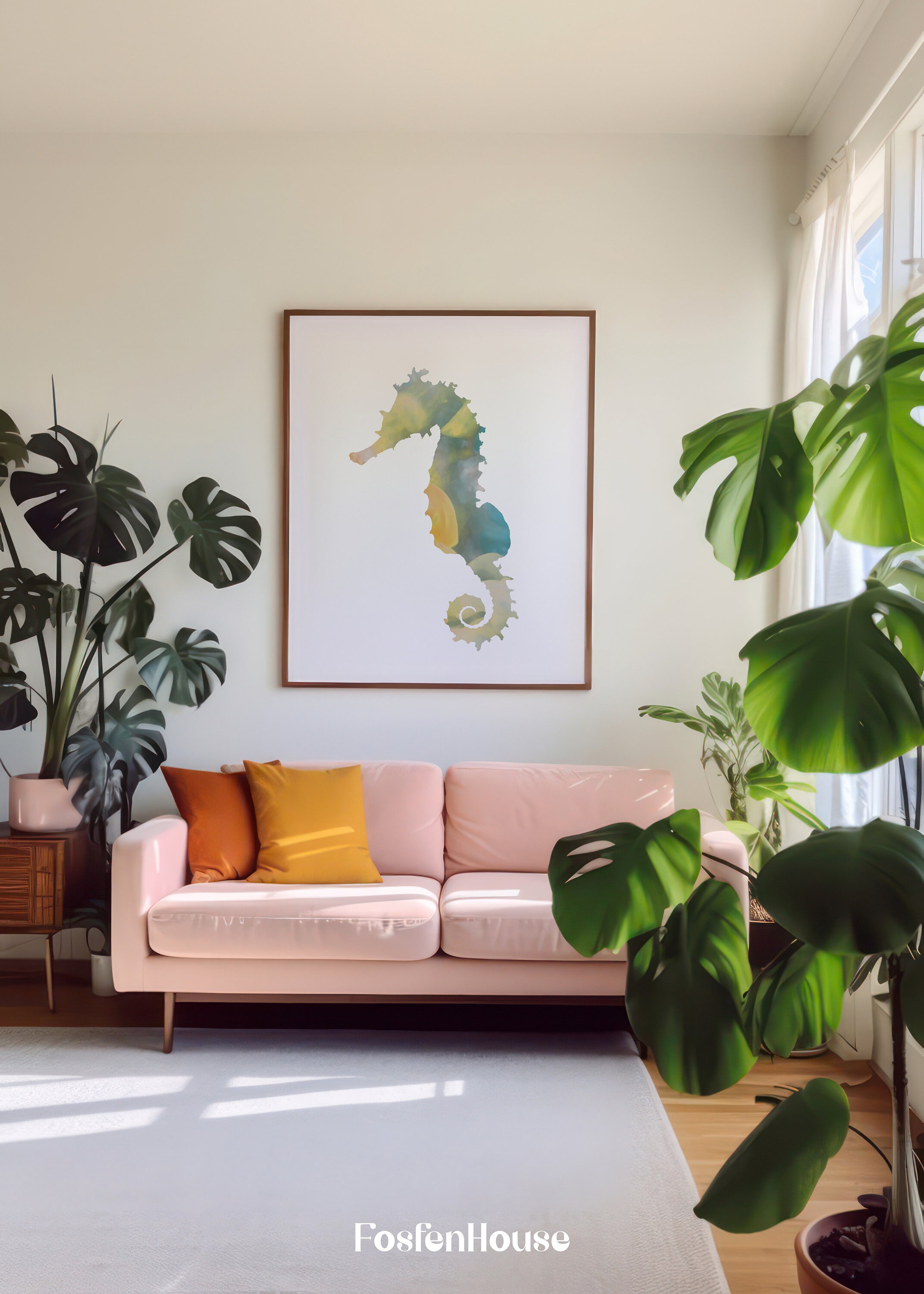 Watercolor Seahorse Printable, Abstract Seahorse Art, Ocean Seahorse ...