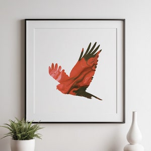 Hawk Flying Printable, Abstract Hawk Art, Fluid Art, Gifts for Birders ...