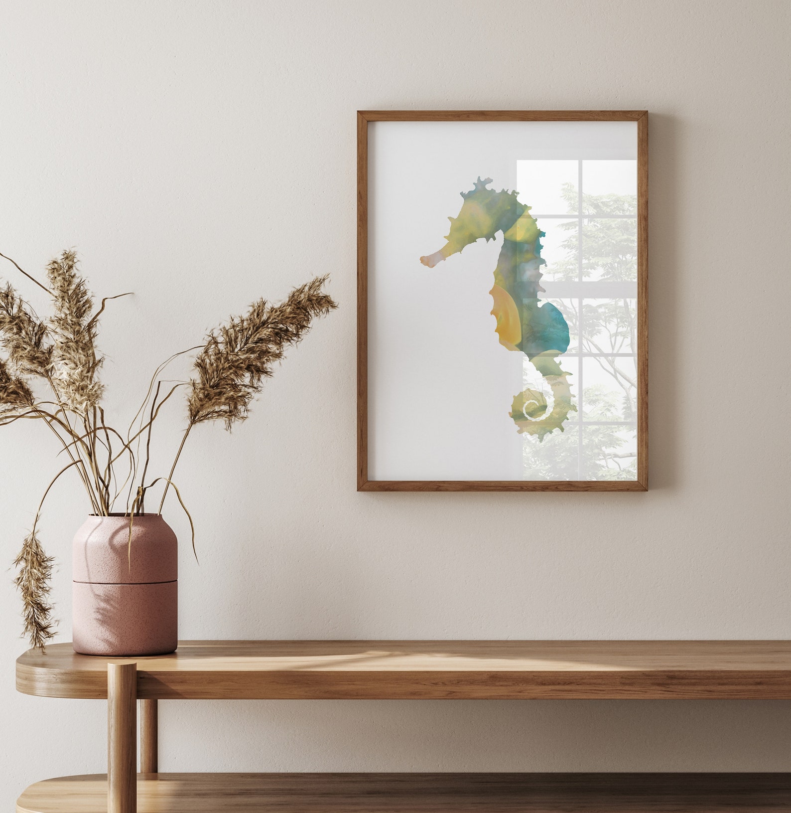 Watercolor Seahorse Printable, Abstract Seahorse Art, Ocean Seahorse ...