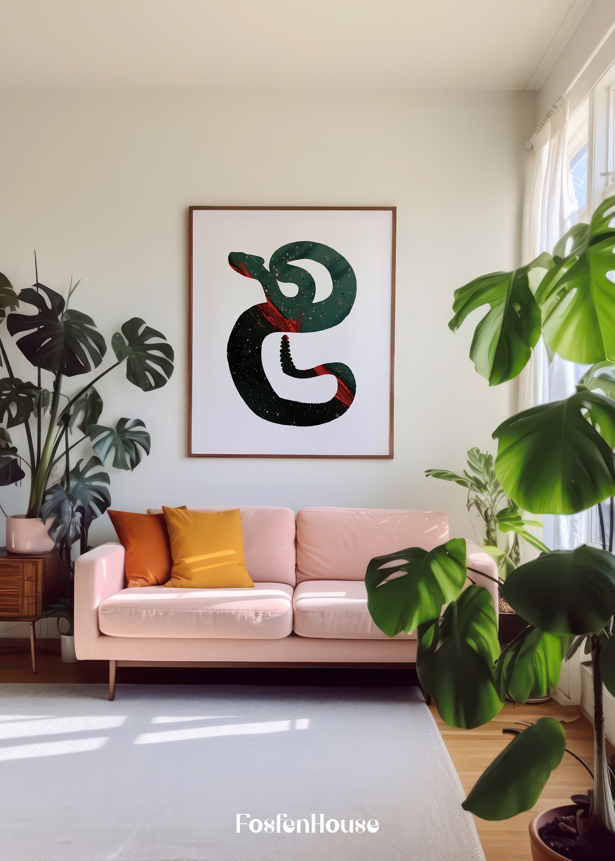 Rattlesnake Printable, Abstract Snake Art, Minimal Snake Print, Boho ...