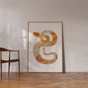 Rattlesnake Printable, Abstract Snake Art, Minimal Snake Print, Boho ...