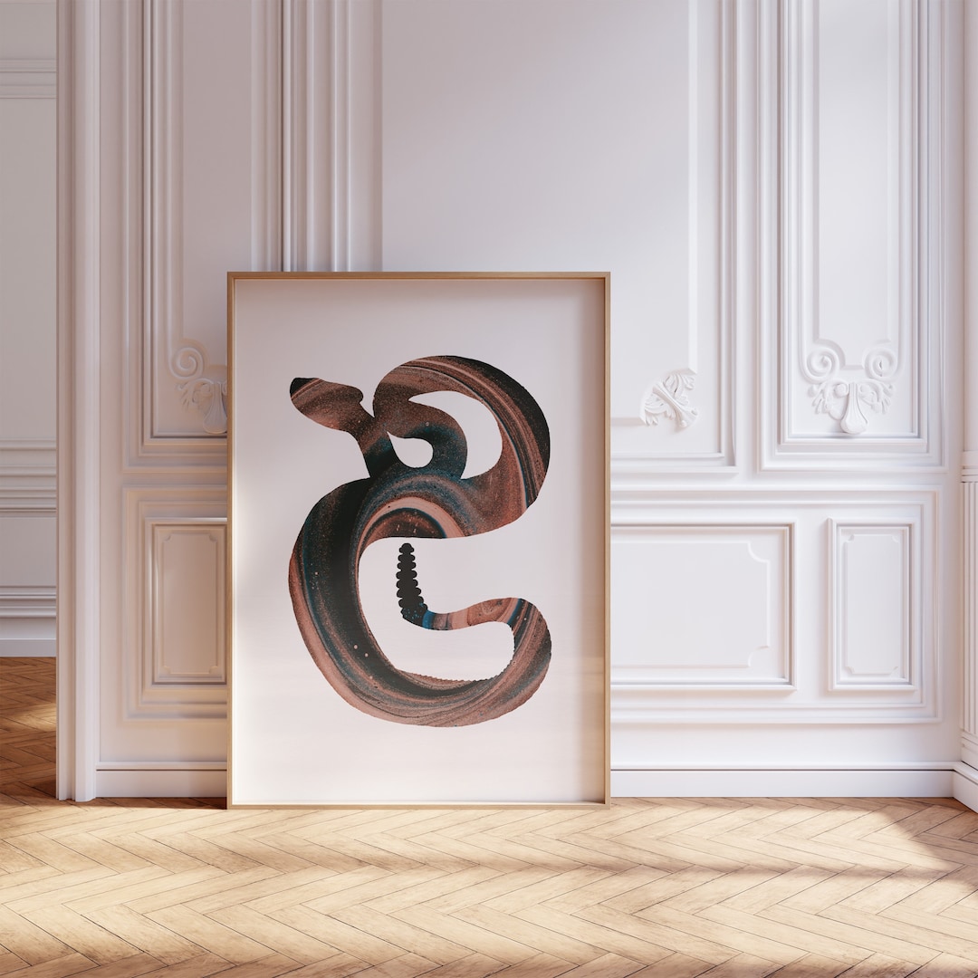 Rattlesnake Printable, Abstract Snake Art, Minimal Snake Print, Boho ...