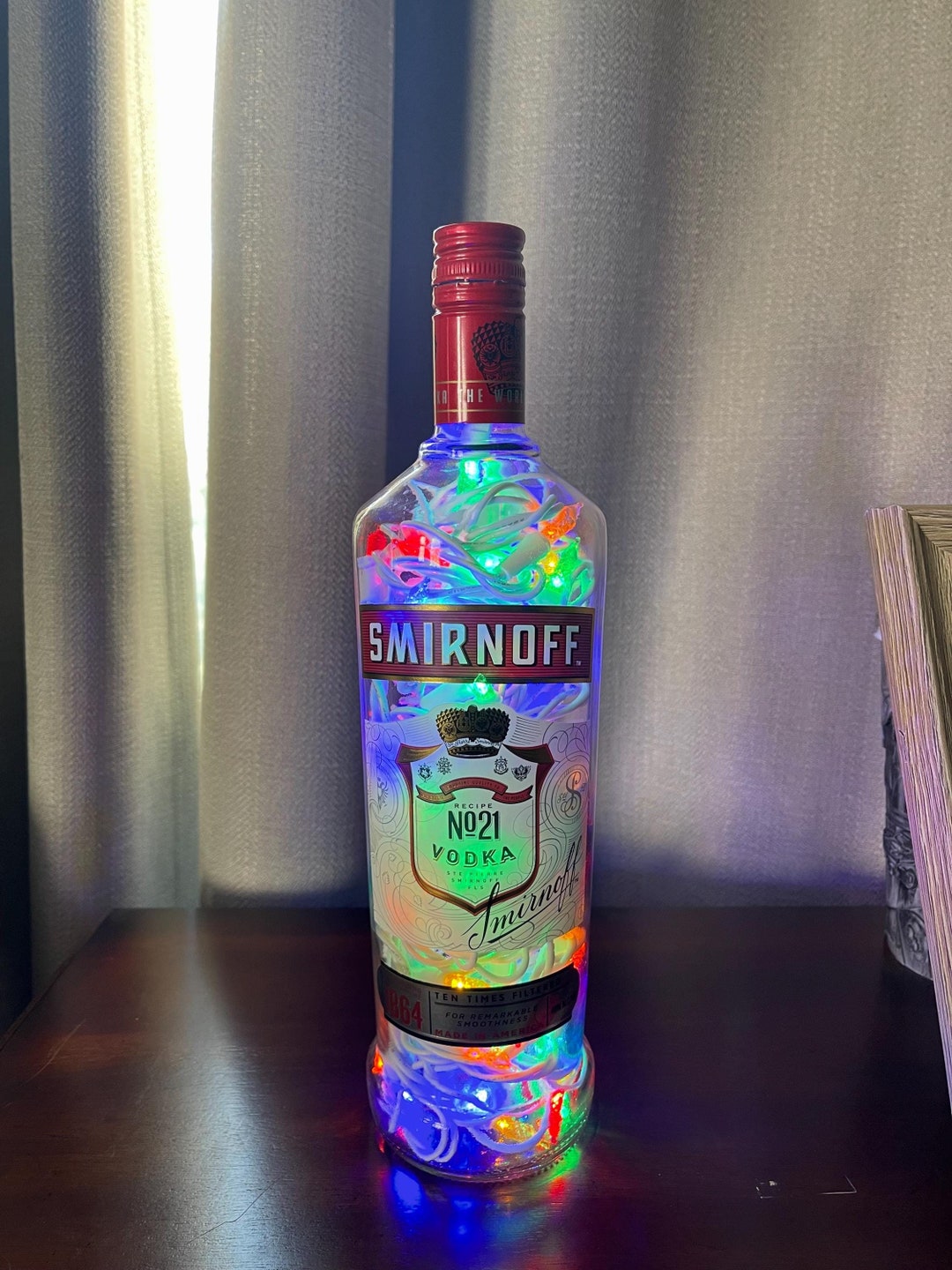 Smirnoff Vodka Liquor Lamp (multi-colored LED Lights) - Man Cave - Bar ...