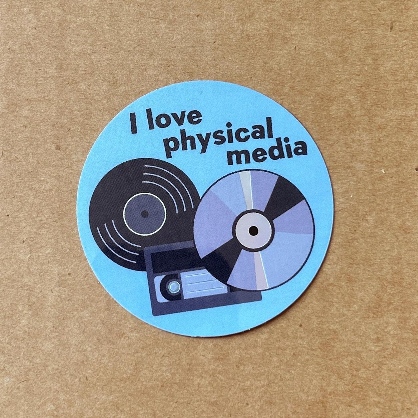 I Love Physical Media Holographic Sticker - Vinyl DVD Bluray 4K VHS - Etsy