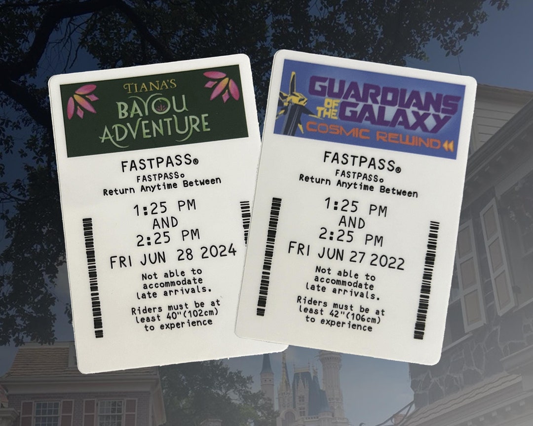 Fastpass Vinyl Stickers - WDW Theme Park Inspired - Etsy