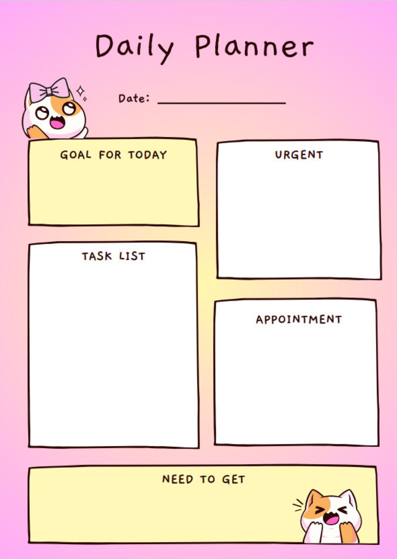 Kawaii Daily Planner - Etsy