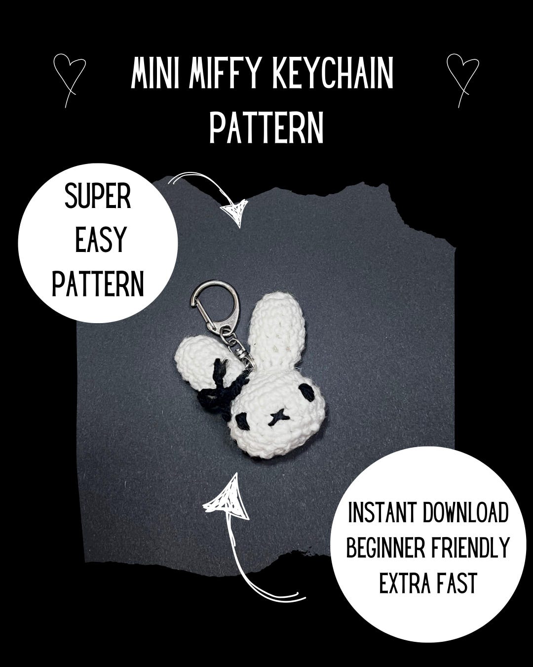 Mini MIFFY Keychain Pattern - Etsy