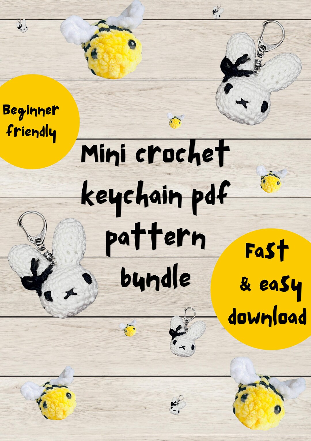 Mini Crochet Keychain PDF Pattern Bundle - Etsy