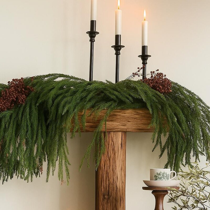 Mantle Xmas Greenery - Etsy